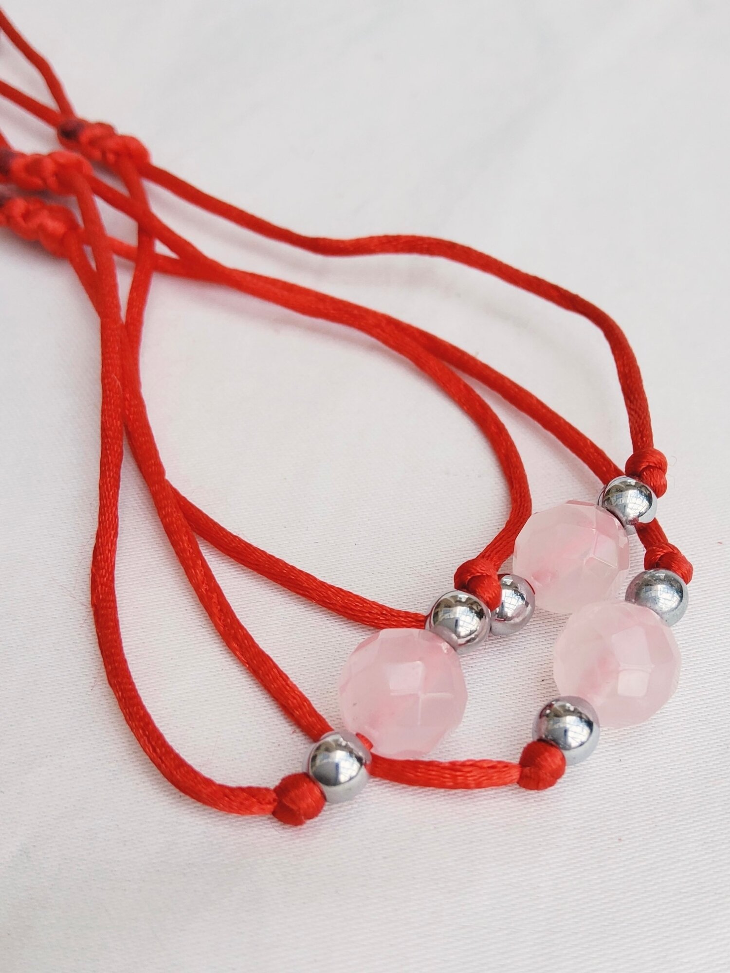 Браслет-нить Samma, кварц розовый