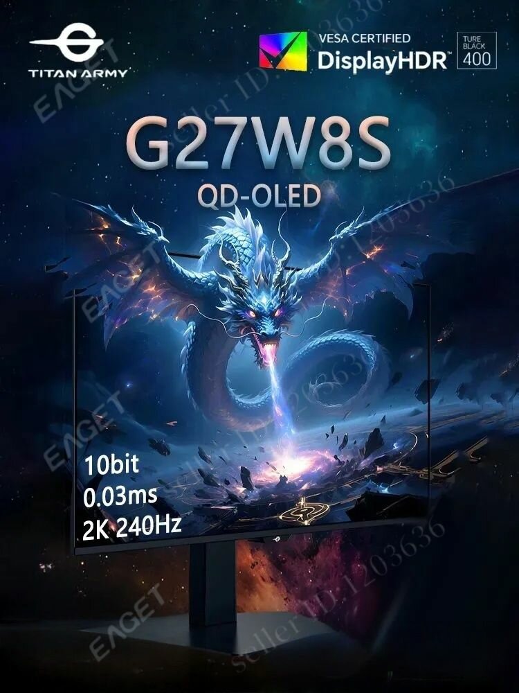 Titan Army G27W8S Монитор, 2K 240Hz 0.03ms QD-OLED 10bit HDR400 True Black Игровые монитор