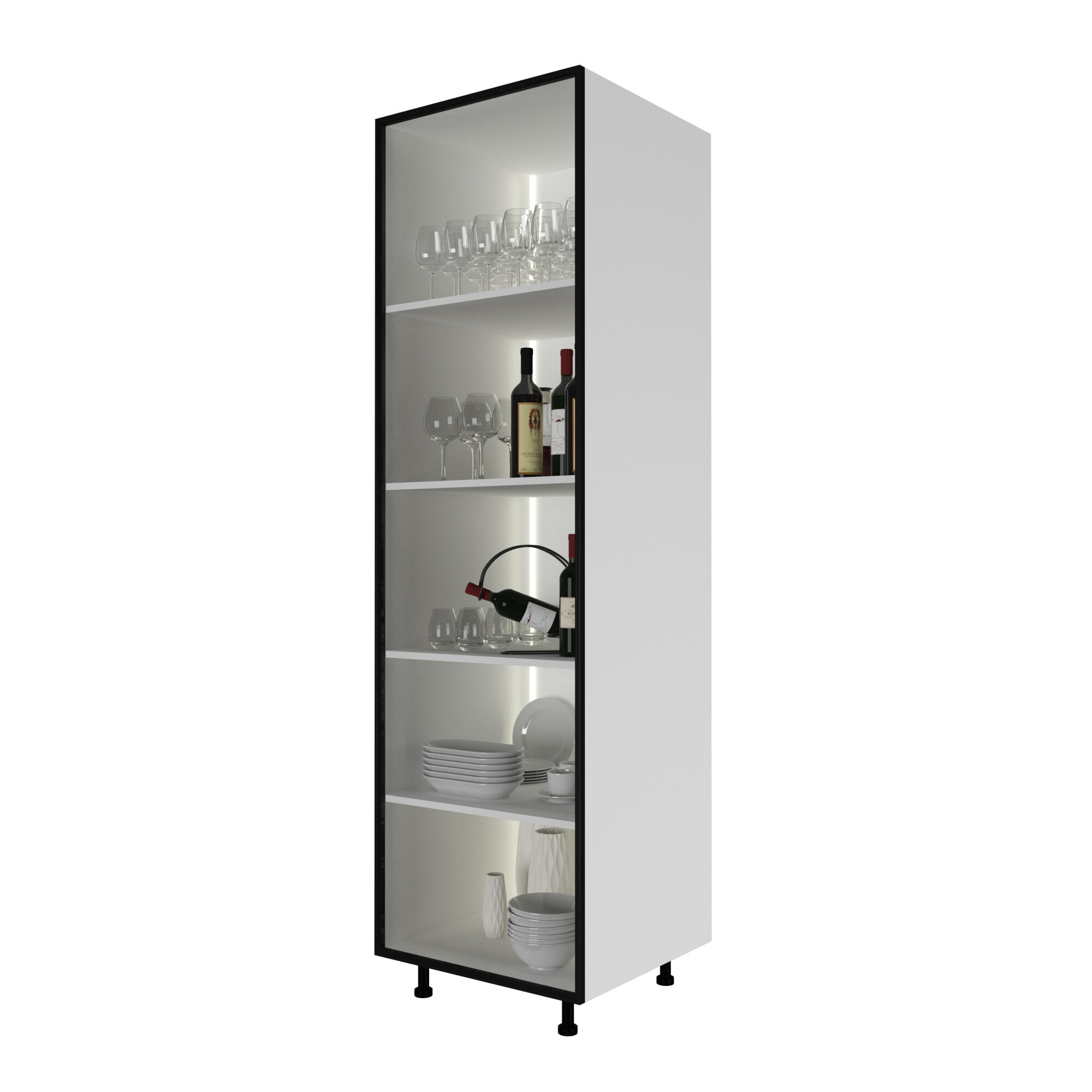 Фасад из алюминиевого профиля со стеклом Aluminum Glass 50х170х2 см, черный анод/бесцветное