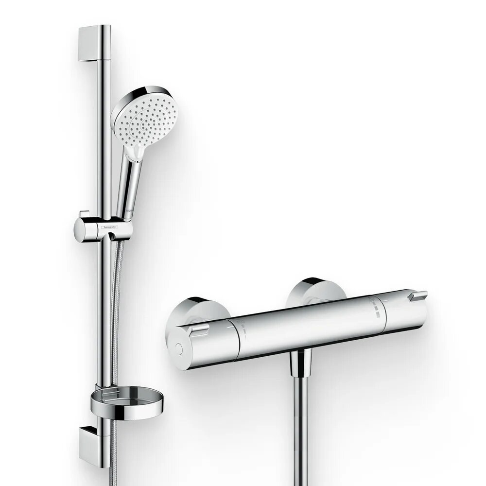 Душевой комплект Термостат Hansgrohe Ecostat 1001 CL ВМ 13211000, для душа / Гарнитур Crometta Vario 650 26553400, с мыльницей
