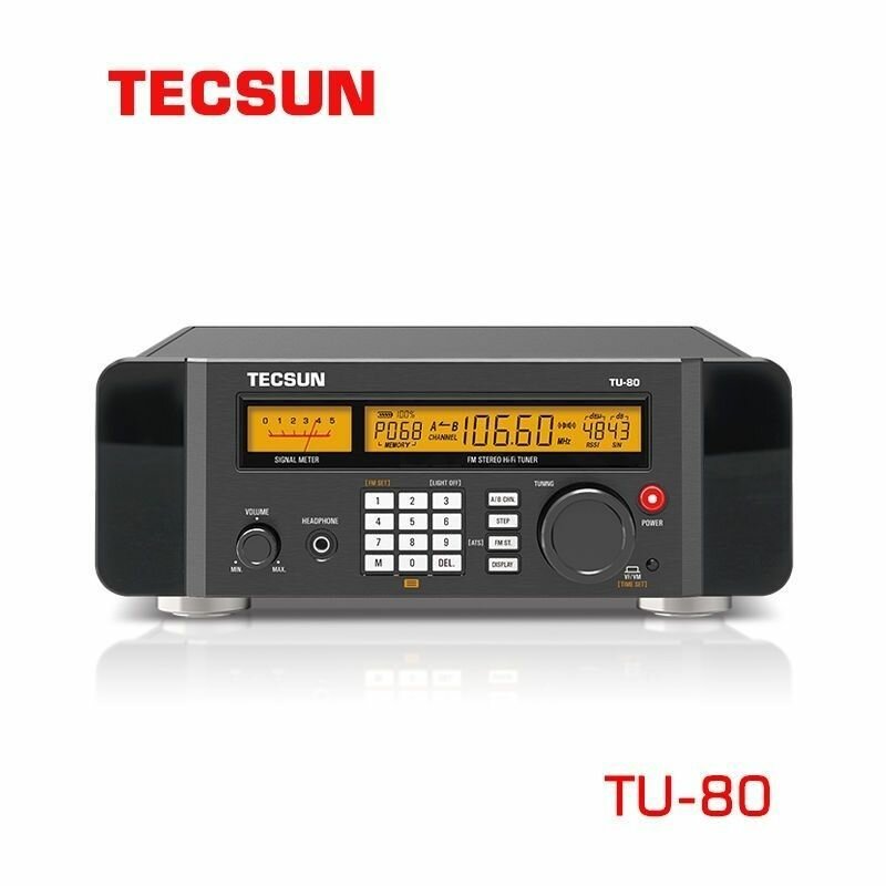 Tecsun/ TU-80 профессиональный тюнер с Hi-Fi FM-радио, цифровой радиоприёмник высокого класса.