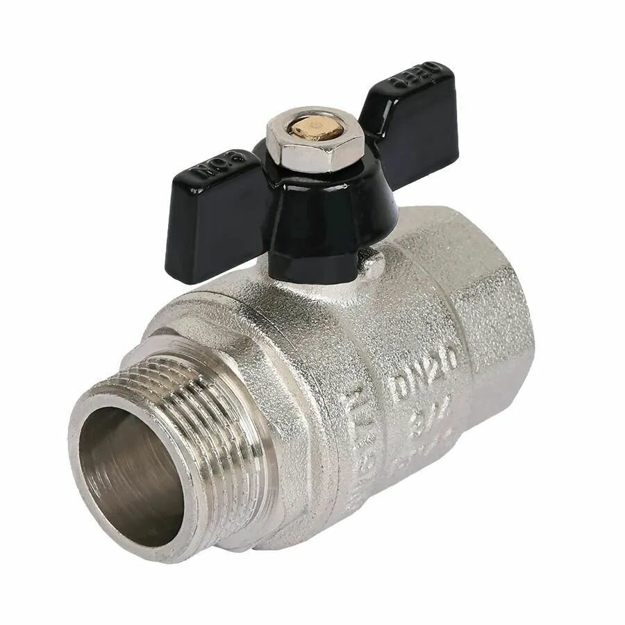 Кран прямой усиленный никелированный 1/2" Г/Ш TIM DE1215X