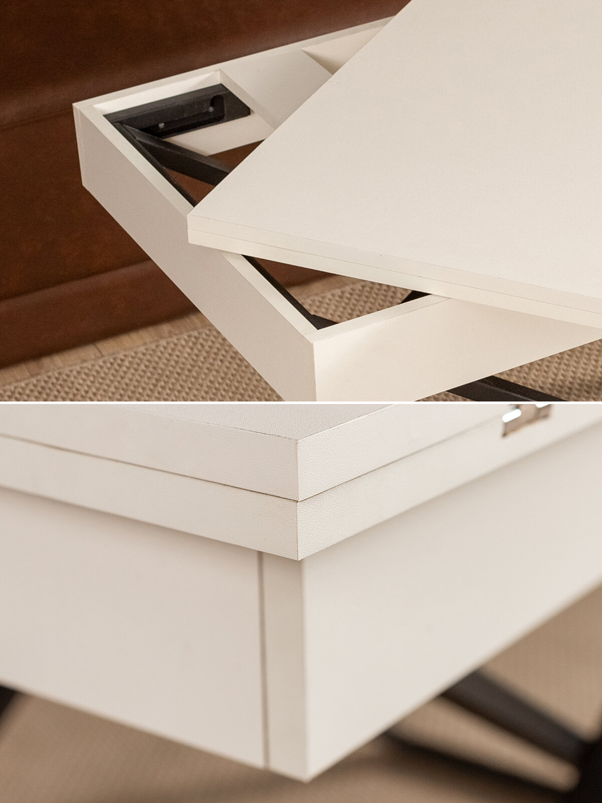 Журнальный обеденный стол трансформер раздвижной лофт для гостиной Кемь белый/белый