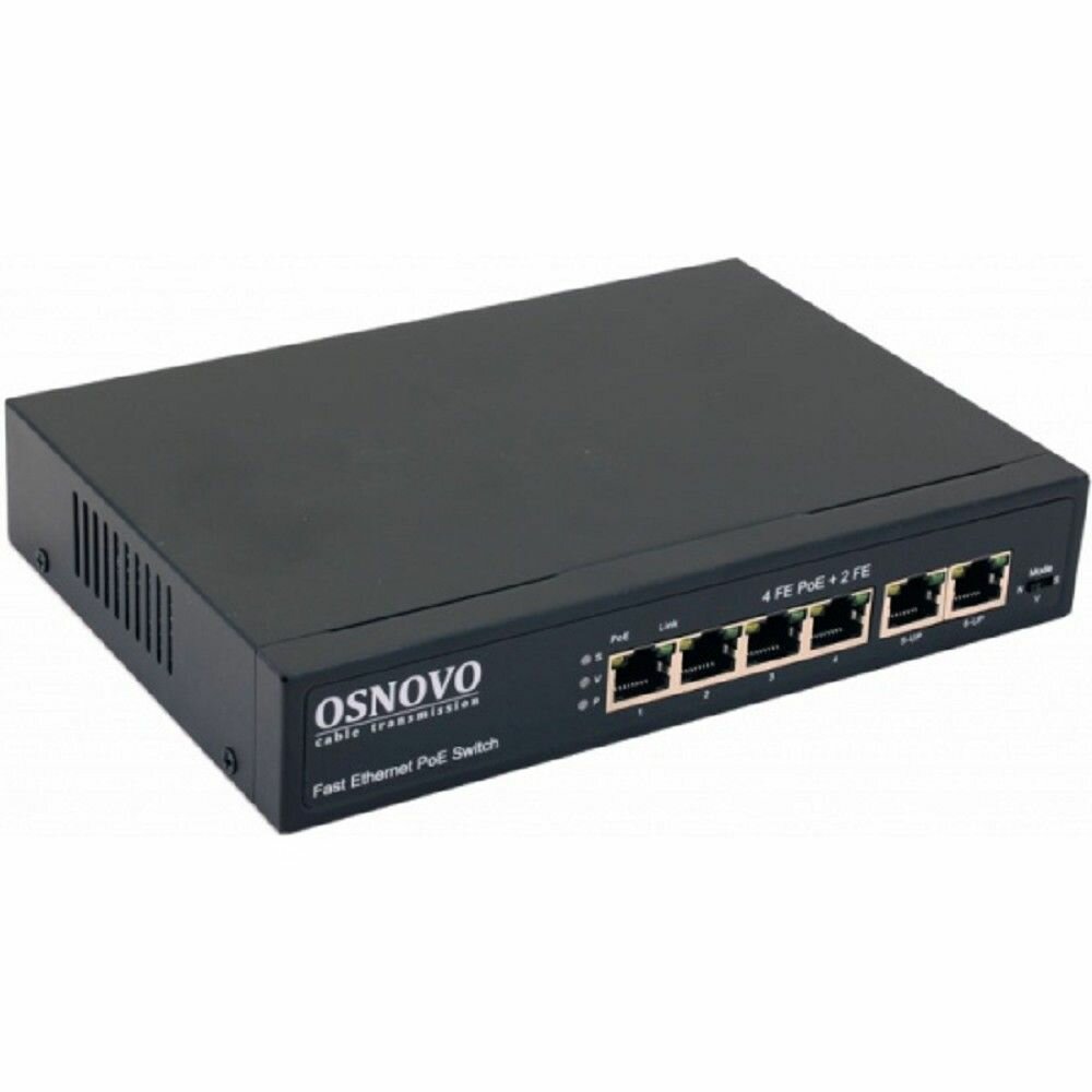 Osnovo Коммутаторы, модули, беспроводное оборудование SW - 20600 80W PoE коммутатор Fast Ethernet на 6 RJ45 портов.