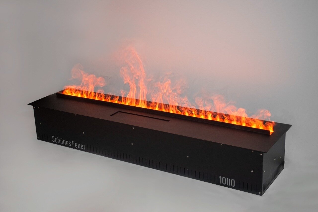Электрический паровой очаг Schones Feuer 3D FireLine 1000 Wi-Fi с эффектом "живого пламени" и управлением Алисой от Яндекса (без стекла)