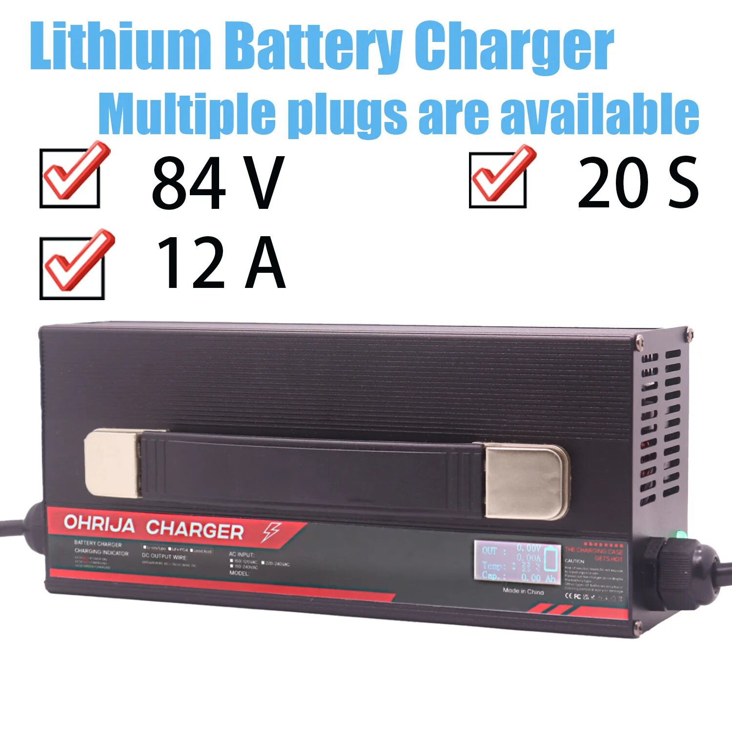 Зарядное устройство OHRIJA 20S 72В EU-220V, XT60 male