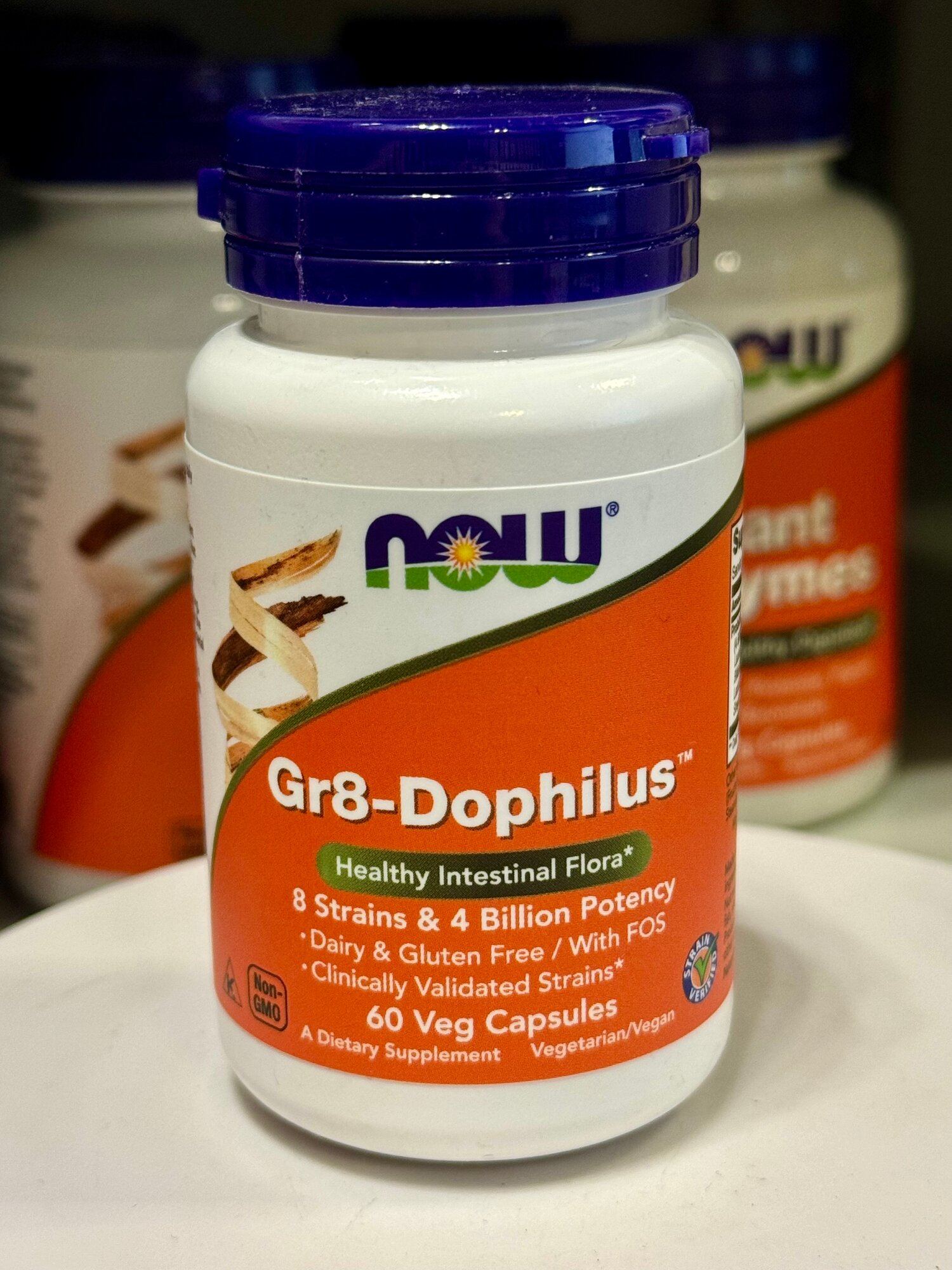 NOW Gr8-Dophilus - Пробиотики для кишечника (8 видов полезных бактерий), 60 кпсул