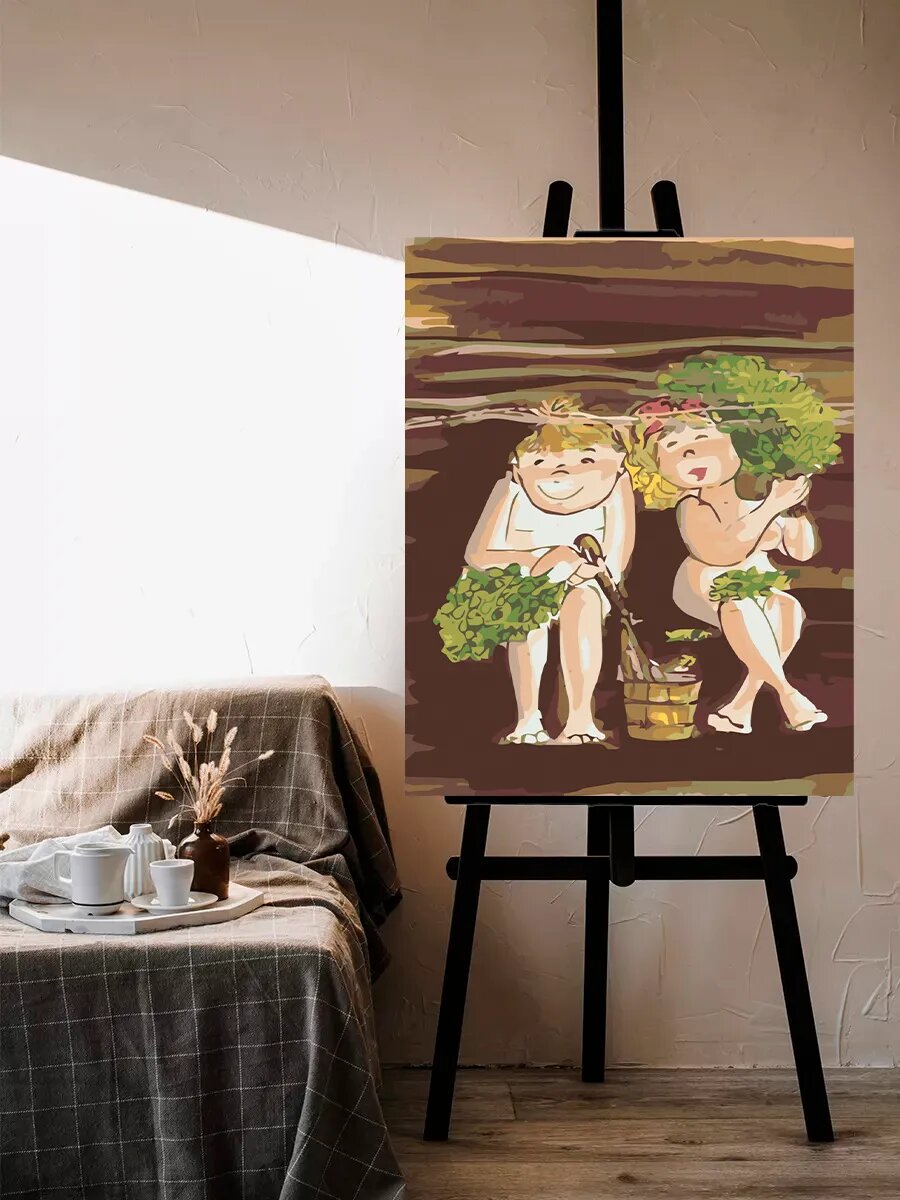 Картина по номерам Русская Баня Веник Сауна Парилка