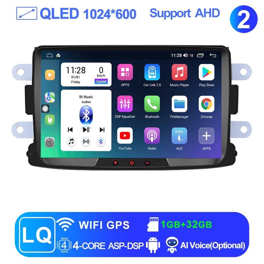 Автомагнитола LEHX 2 Din Android gps для Dacia Sandero Duster Renault Captur Lada Xray 2 Logan 2 мультимедийный плеер dvd Carplay, LQ(1-32GB)-0