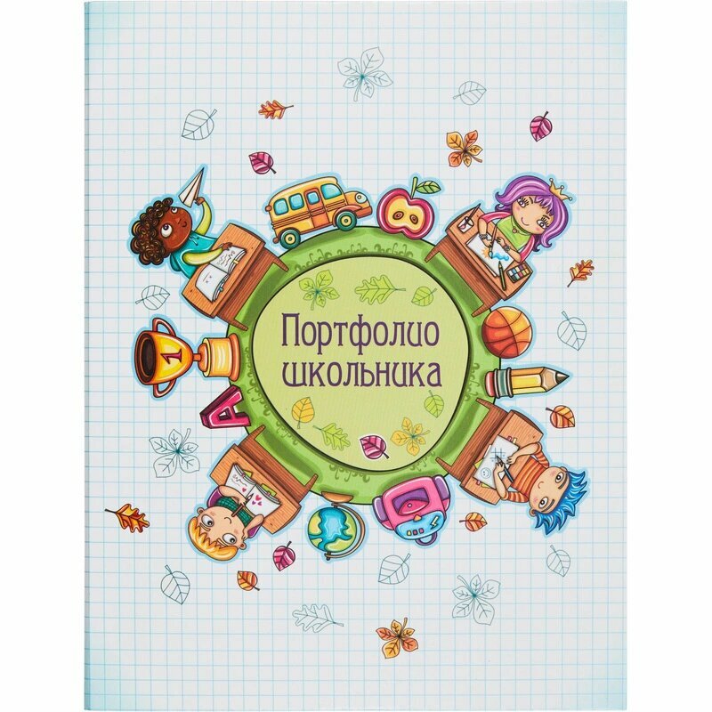 Папка адресная Портфолио школьника ламинир. картон