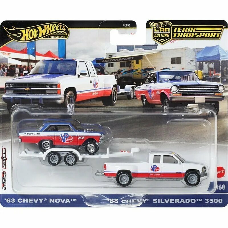 Автомобиль марки Hot Wheels, модель Chevrolet Nova team 1963 года выпуска