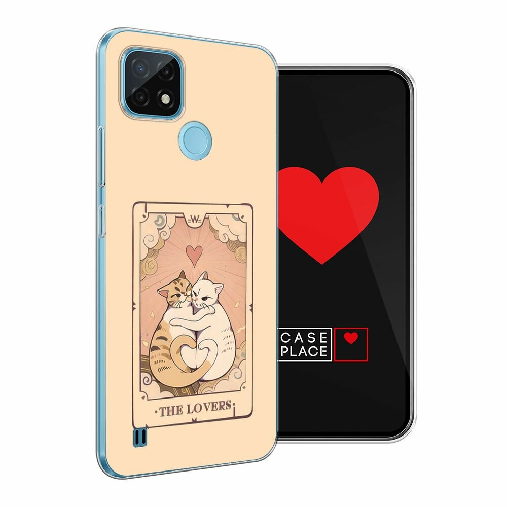Чехол на Realme C21 / Реалми С21 с принтом "The lovers cats 1 - 14 февраля" — фото 1