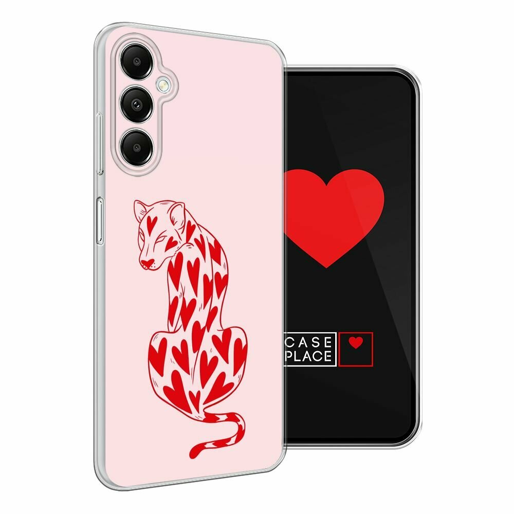 Чехол на Samsung Galaxy A05s / Самсунг Галакси A05s с принтом "Heart panther 1 - 14 февраля" — фото 1