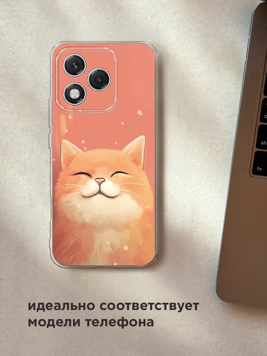 Чехол на Honor 400 Lite / Хонор 400 Лайт с принтом "Довольный рыжий котик" — фото 1