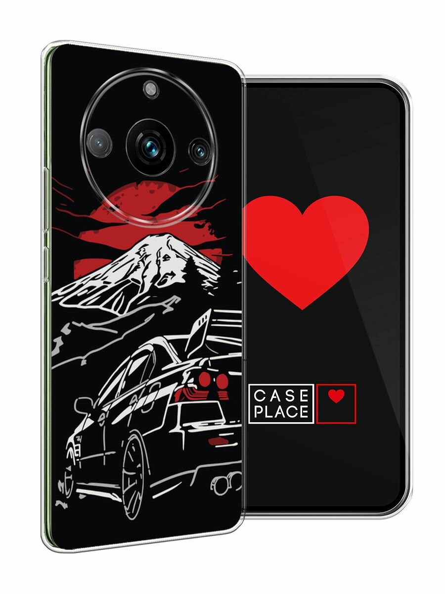 Чехол на Realme 11 Pro / Реалми 11 Про с принтом "Машина в горах JDM" — фото 1