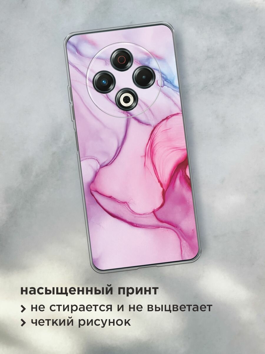 Чехол на Tecno Spark 30 / Текно Спарк 30 с принтом "Розовые мраморные разводы" — фото 1