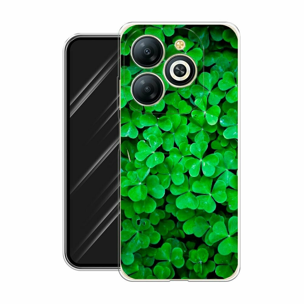 Чехол на Infinix Smart 8 Plus / Инфиникс Смарт 8 Плюс с принтом "Клевер" — фото 1