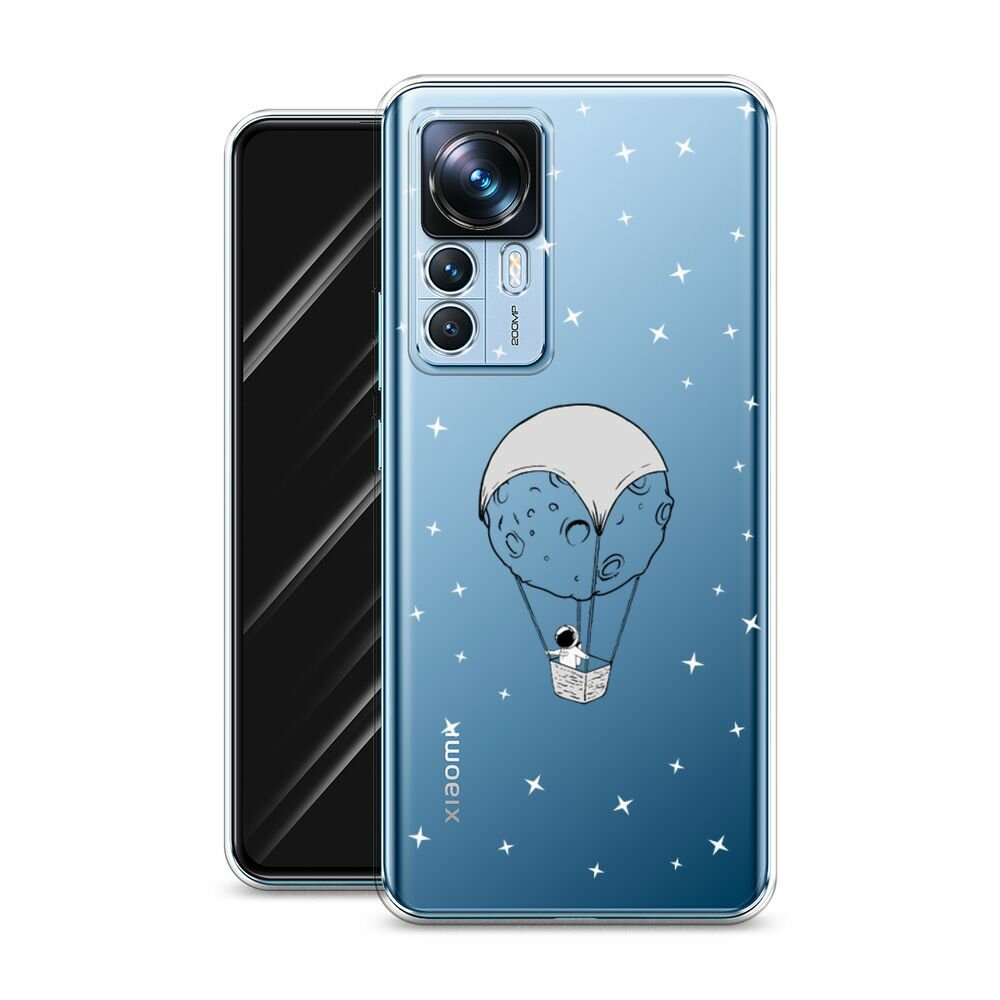 Чехол на Xiaomi 12T/12T Pro / Сяоми 12T/12T Про с принтом Воздушный шар луна, прозрачный — фото 1