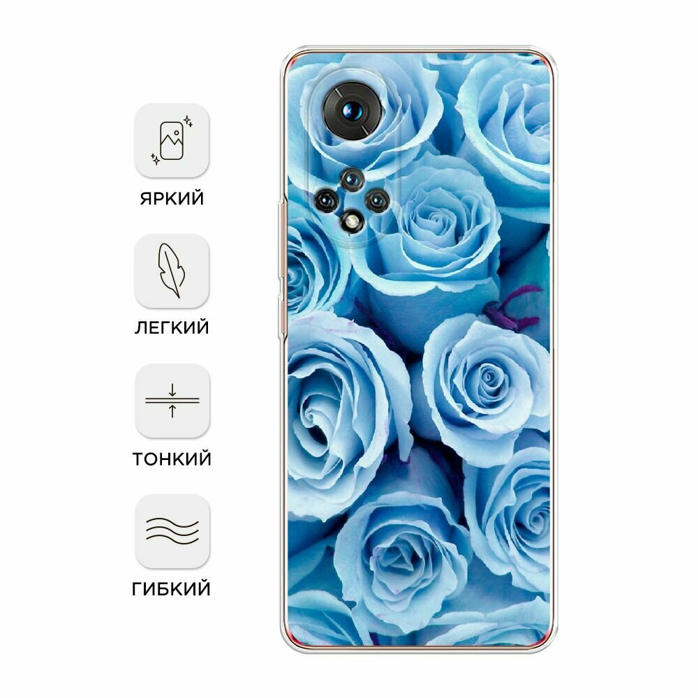 Чехол на Honor 50/Huawei Nova 9 / Хонор 50/Хуавей Нова 9 с принтом Лазурные розы — фото 1