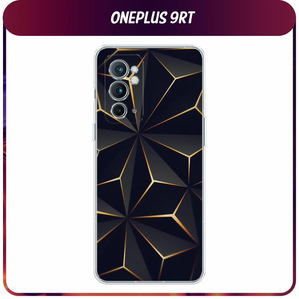Чехол на OnePlus 9RT / ВанПлас 9RT с принтом "Черные полигоны"