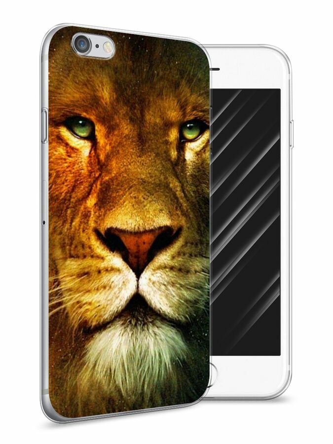 Силиконовый чехол на Apple iPhone 6 / Айфон 6 с принтом "Лев арт 8"