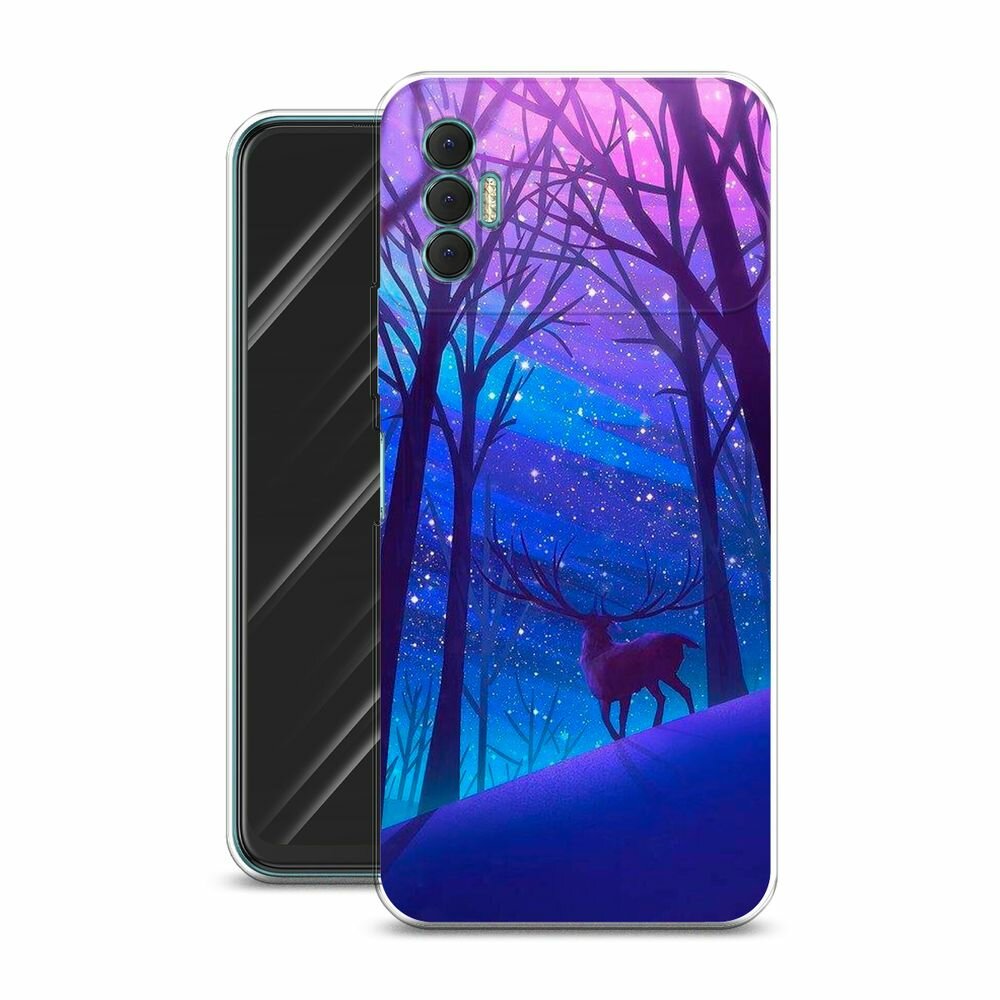 Чехол на Tecno Spark 8P / Техно Спарк 8P с принтом "Северный олень" — фото 1