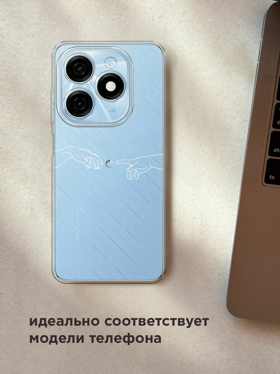 Чехол на Tecno Spark 20 / Текно Спарк 20 с принтом "Загрузка творения", прозрачный — фото 1