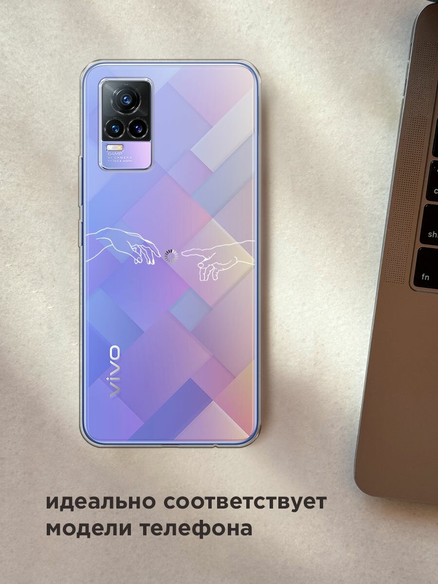 Чехол на Vivo V21e 4G / Виво V21e 4G с принтом "Загрузка творения", прозрачный — фото 1