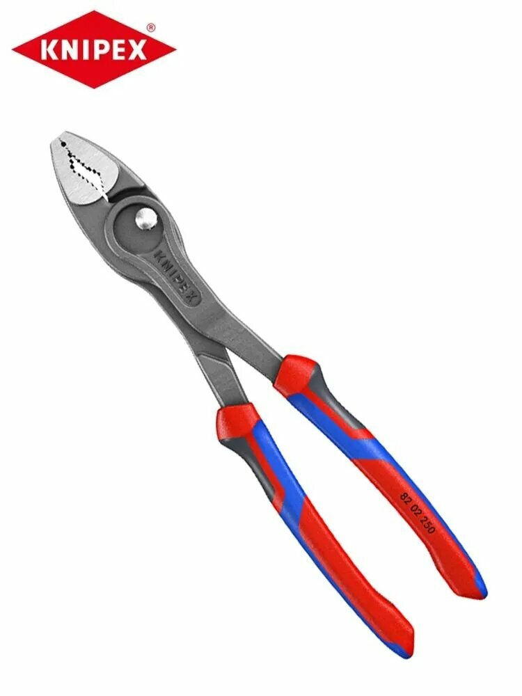 KNIPEX 82 02 250 Плоскогубцы TwinGrip 10" Защита от защемления Высокая устойчивость С зубьями Плоскогубцы