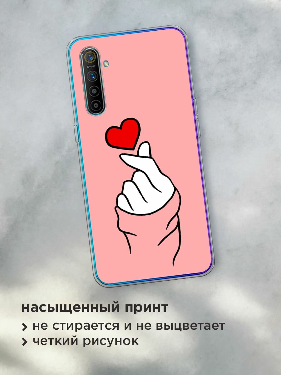 Силиконовый чехол на Realme XT / Реалми XT с принтом "Милое сердечко" — фото 1