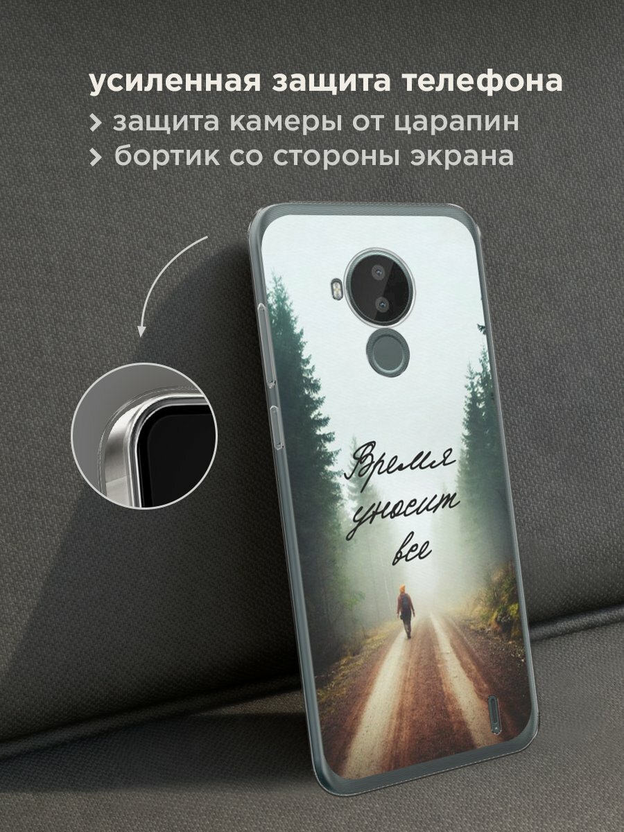 Силиконовый чехол на Nokia C30 / Нокия C30 с принтом "Время уносит все" — фото 1