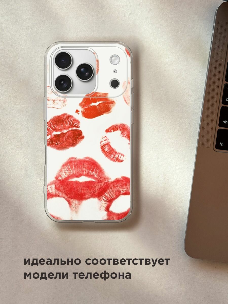 Чехол на Apple iPhone 17 Pro / Айфон 17 Про с принтом Следы помады — фото 1