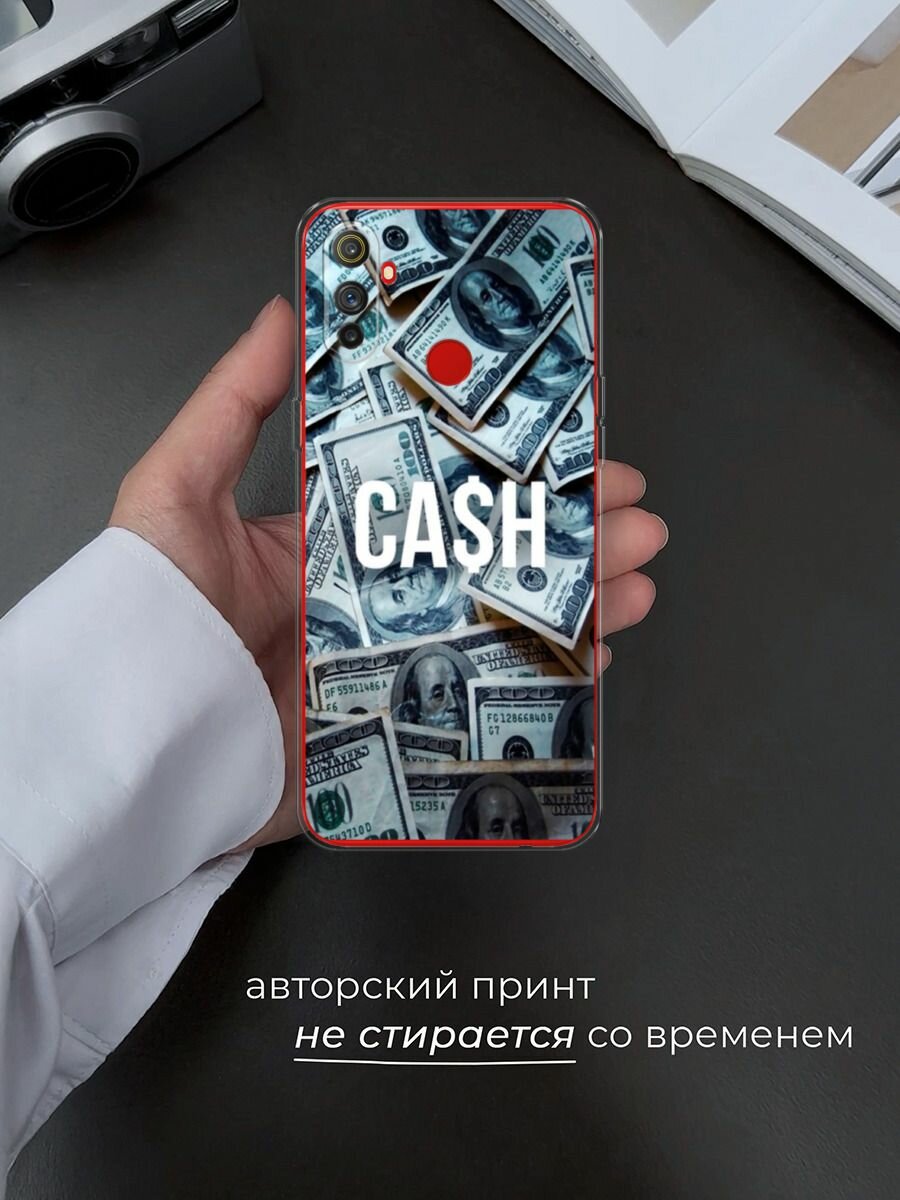 Силиконовый чехол на Realme C3 / Реалми C3 с принтом "Cash" — фото 1