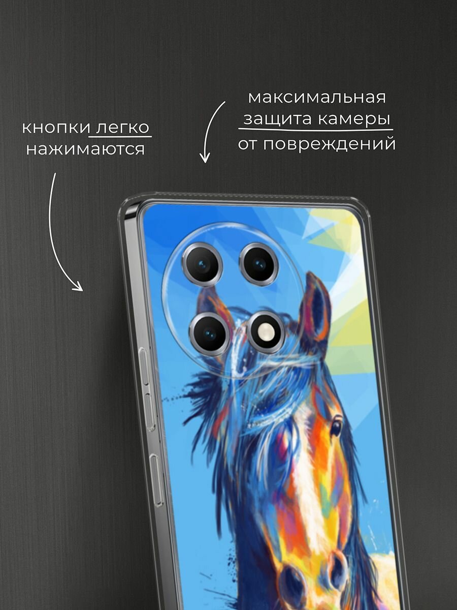 Чехол на Tecno Camon 30S / Текно Камон 30S с принтом "Лошадь арт 3" — фото 1