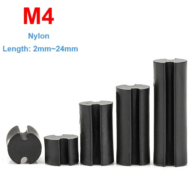 Черный 4 мм держатель для светодиода из нейлона M4x15mm-1000pcs