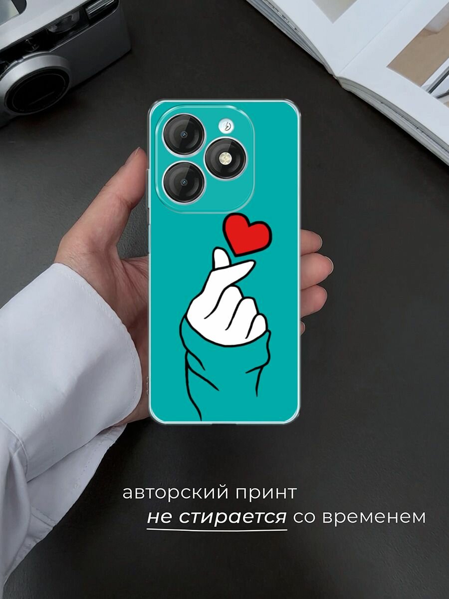 Силиконовый чехол на Itel P55 / Ител Р55 с принтом "Маленькое сердечко" — фото 1