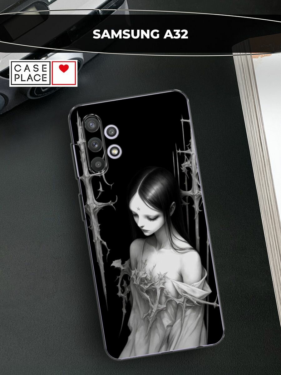 Чехол на Samsung Galaxy A32 / Самсунг Галакси А32 с принтом "Грустная готическая девушка"
