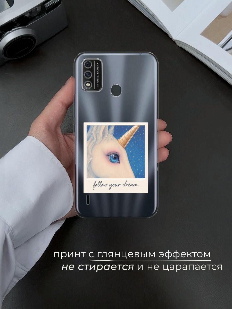 Чехол на Itel A48 / Ител А48 с принтом "Глаз единорога" — фото 1