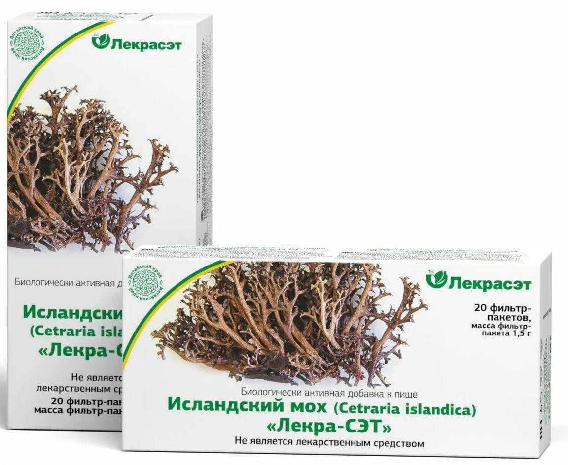 Чайный напиток Лекра-СЭТ исландский мох, 20 фильтр-пакетиков