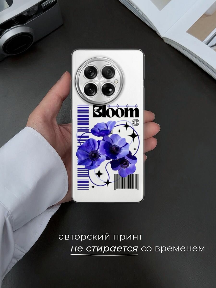 Чехол на OnePlus 13 / Ван Плас 13 с принтом "Завораживающие анемоны", прозрачный — фото 1
