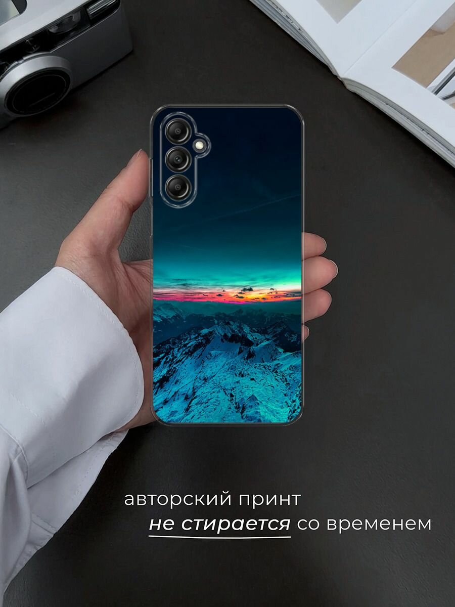 Чехол на Samsung Galaxy A15 / Самсунг А15 с принтом "Закат в горах" — фото 1