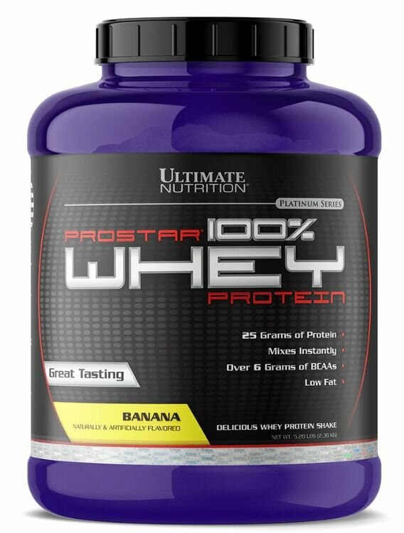 Сывороточный протеин Ultimate Nutrition Prostar 100% Whey Protein 2390 гр. Банан
