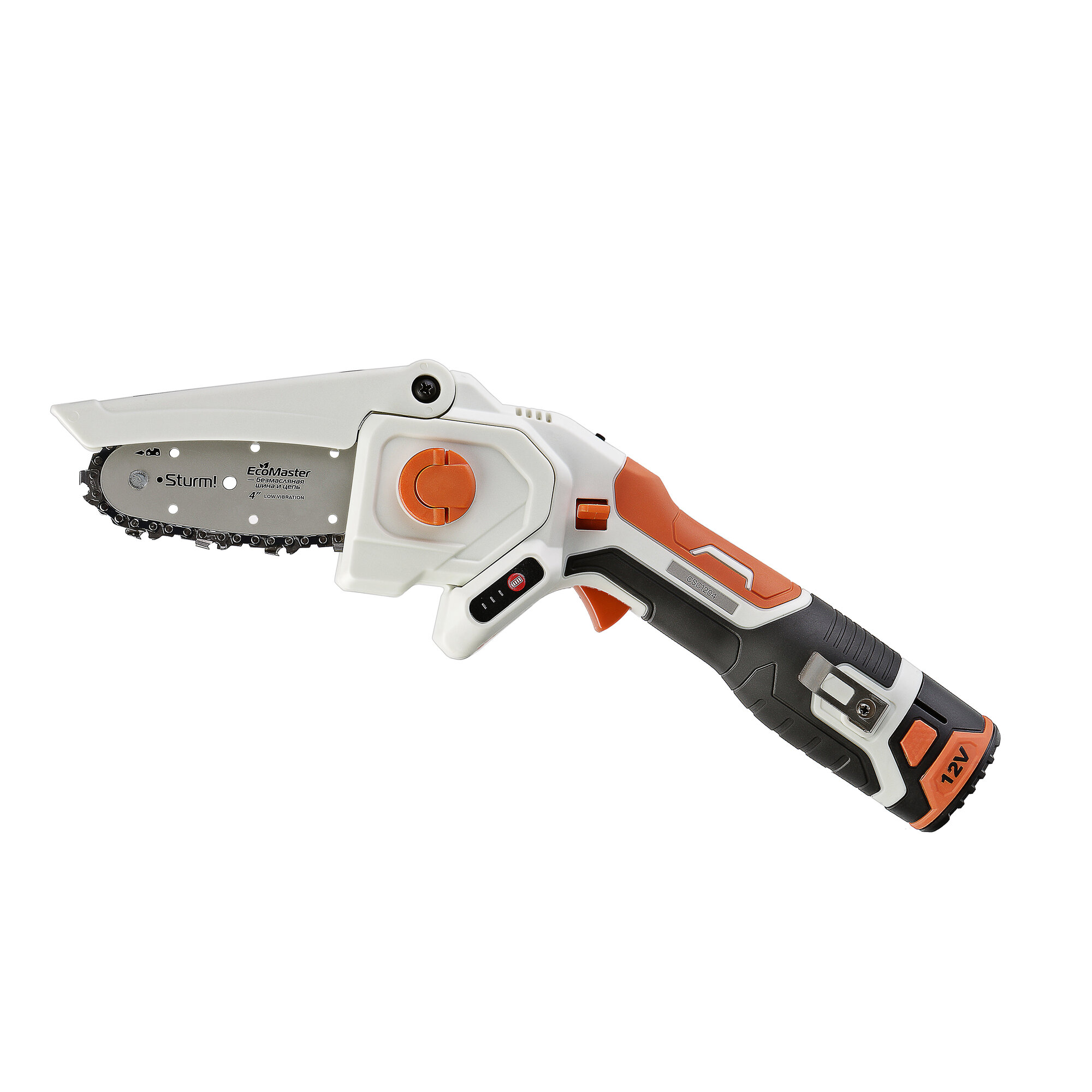 Пила аккумуляторная Sturm! CSC1204 безмасляная цепная 12В, шина 10 см, 1х2.0 Ач, ЗУ