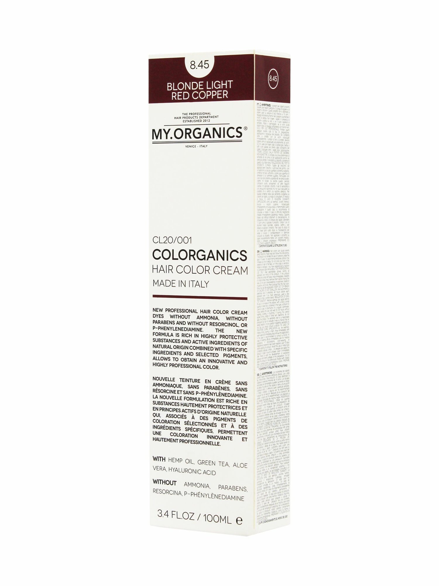 My.Organics Крем-краска Colorganics, 8.45 Светлый красно-медный блондин, 100 мл