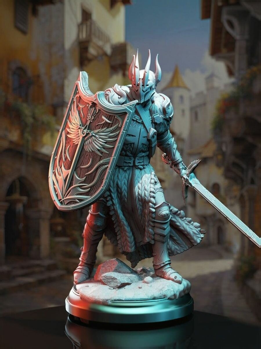 Божественный паладин игровая фигурка для раскрашивания (масштаб 32мм) база 25мм