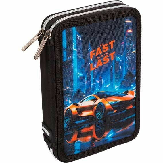 Пенал deVENTE "Fast Or Last", 2 отделения, 210х140х52 мм, на 44 предмета, на молнии, полиэстер