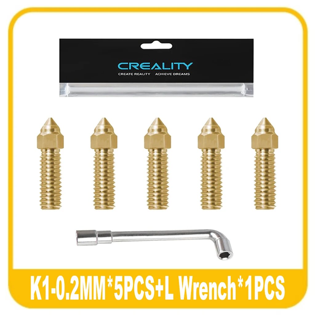 Creality K1 сопла 0.2мм, 5шт + L-ключ