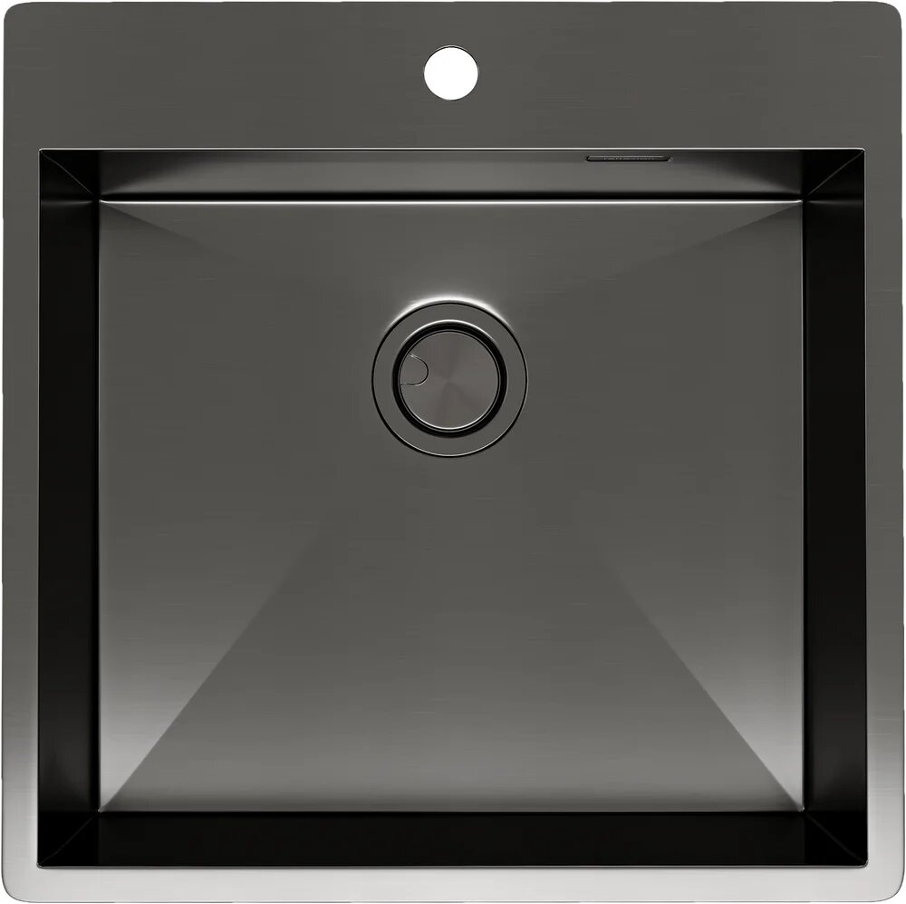 Мойка кухонная Reflexion Iseo RX2250BL металлическая, 50x50, мойка для кухни, квадратная, врезная, под столешницу, матовая