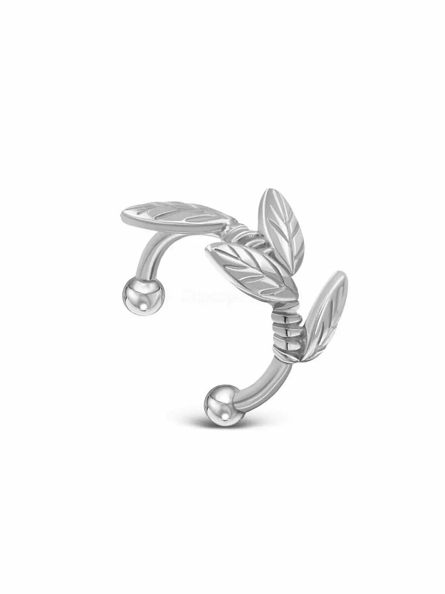 Кафф, серебро, 925 проба, родирование