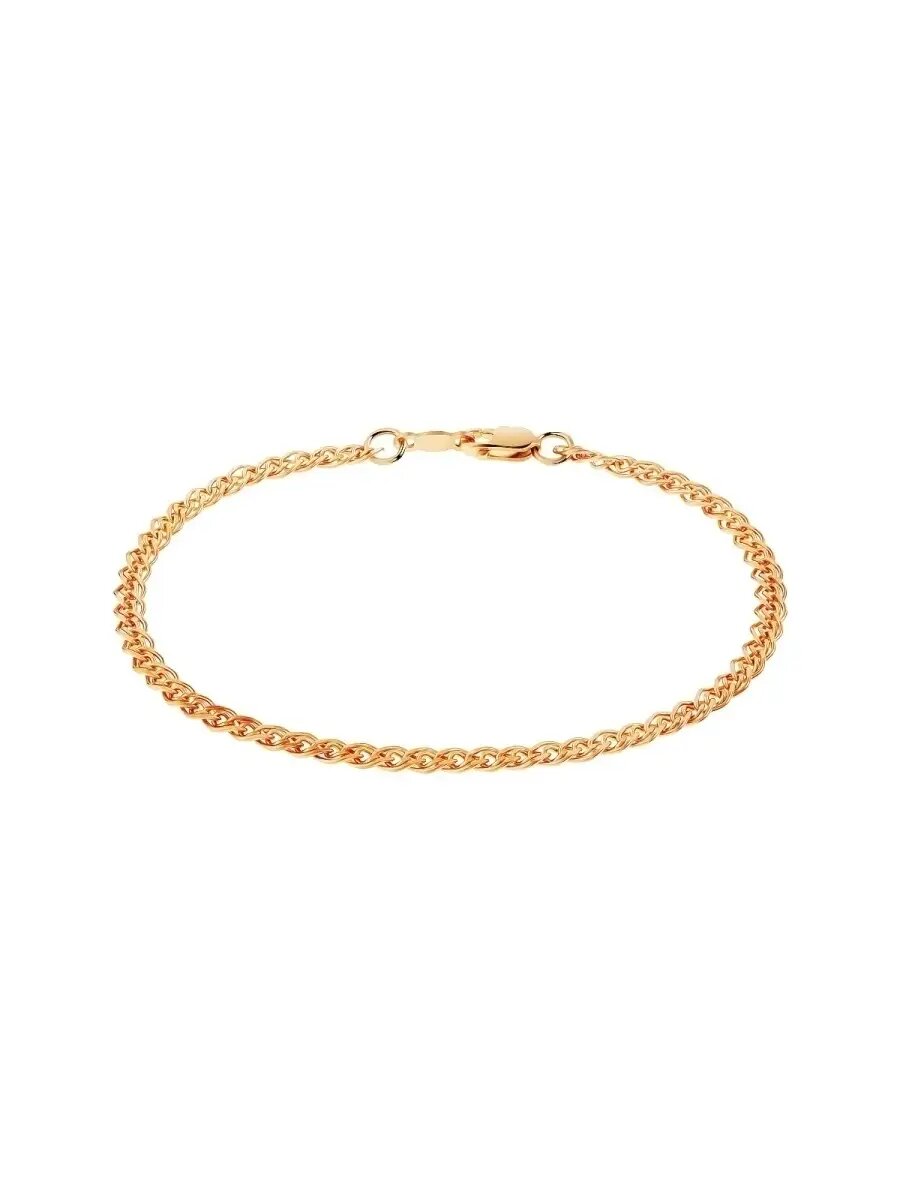 Браслет-цепочка, серебро, 925 проба, золочение